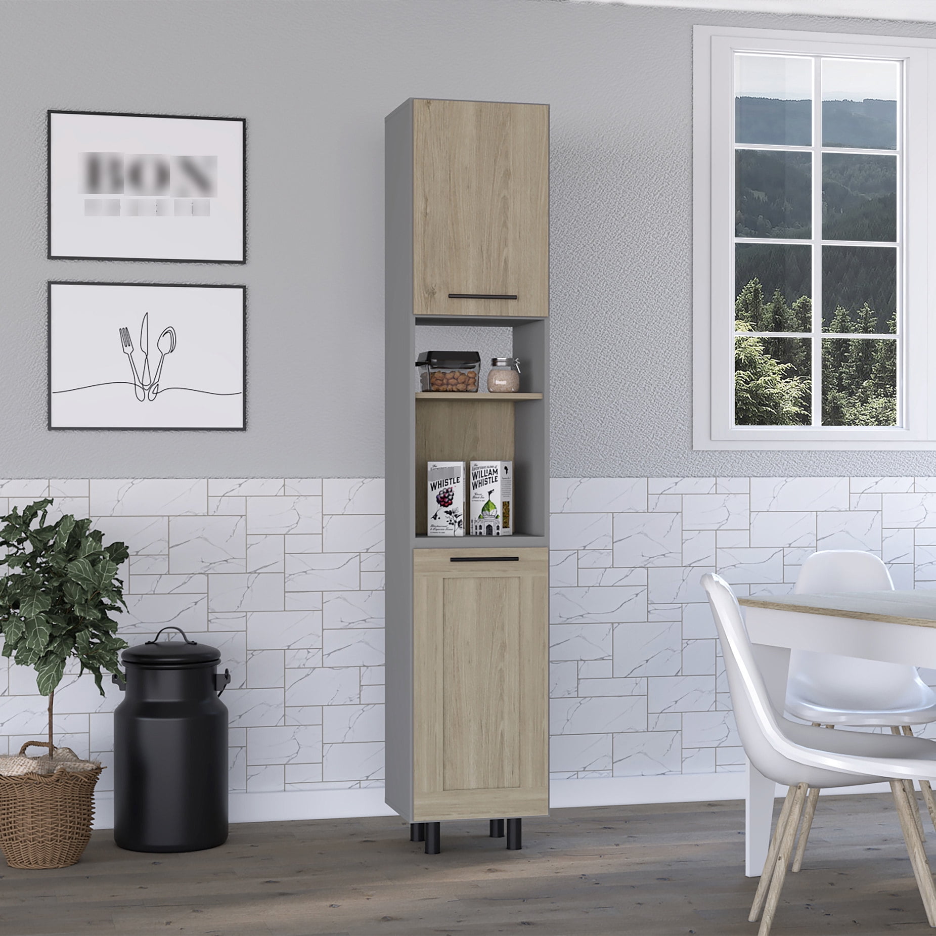Six - shelf double - door pantry for extra storage in kitchen sleek and ...