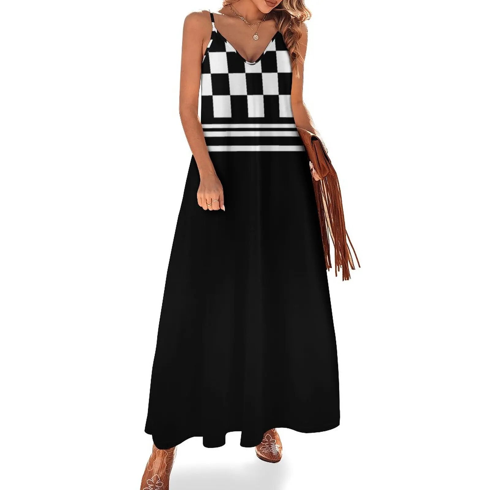 Sixites Retro Mod Checkerboard Pattern Sleeveless Dress birthday dress ...