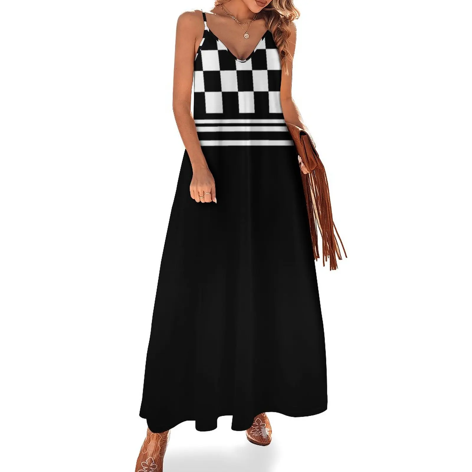 Sixites Retro Mod Checkerboard Pattern Sleeveless Dress clothes for ...