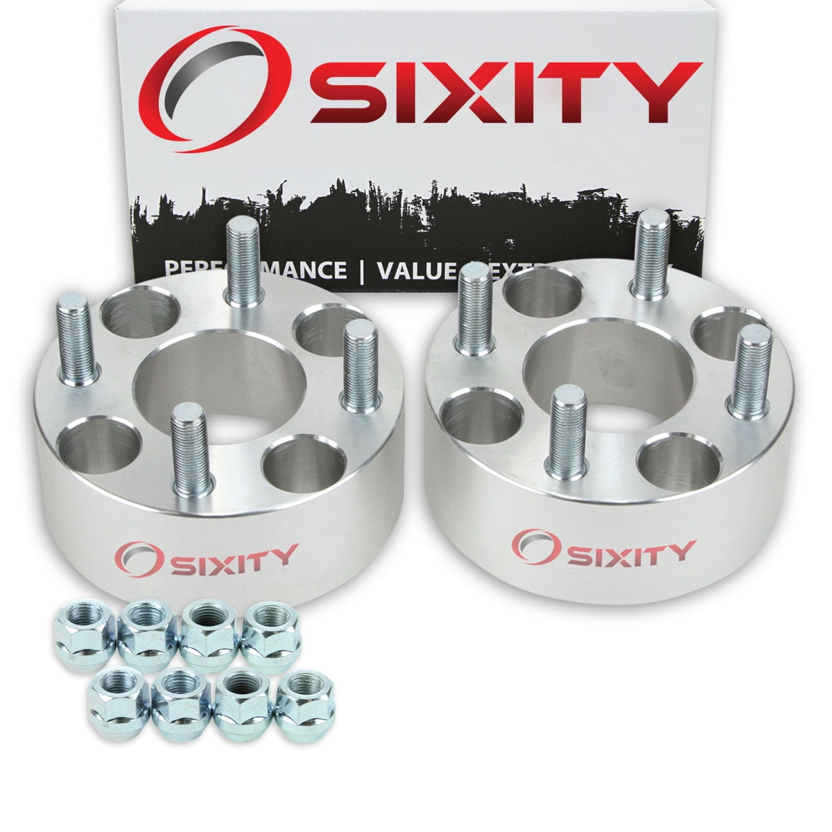 Sixity 2 pc 2 Inch Aluminum 4/4 to 4/4.0 ATV Wheel Spacer 1/2 in Bolt ...
