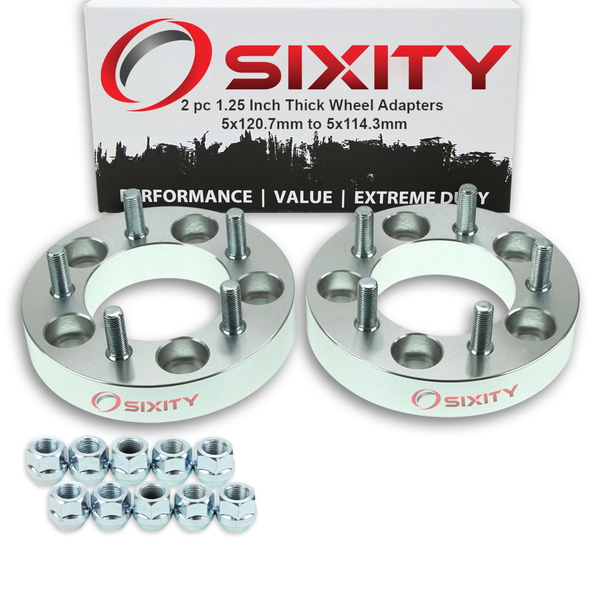 Sixity Auto 2 pc 1.25" Thick 5x120.7mm to 5x114.3mm Wheel Adapters ...
