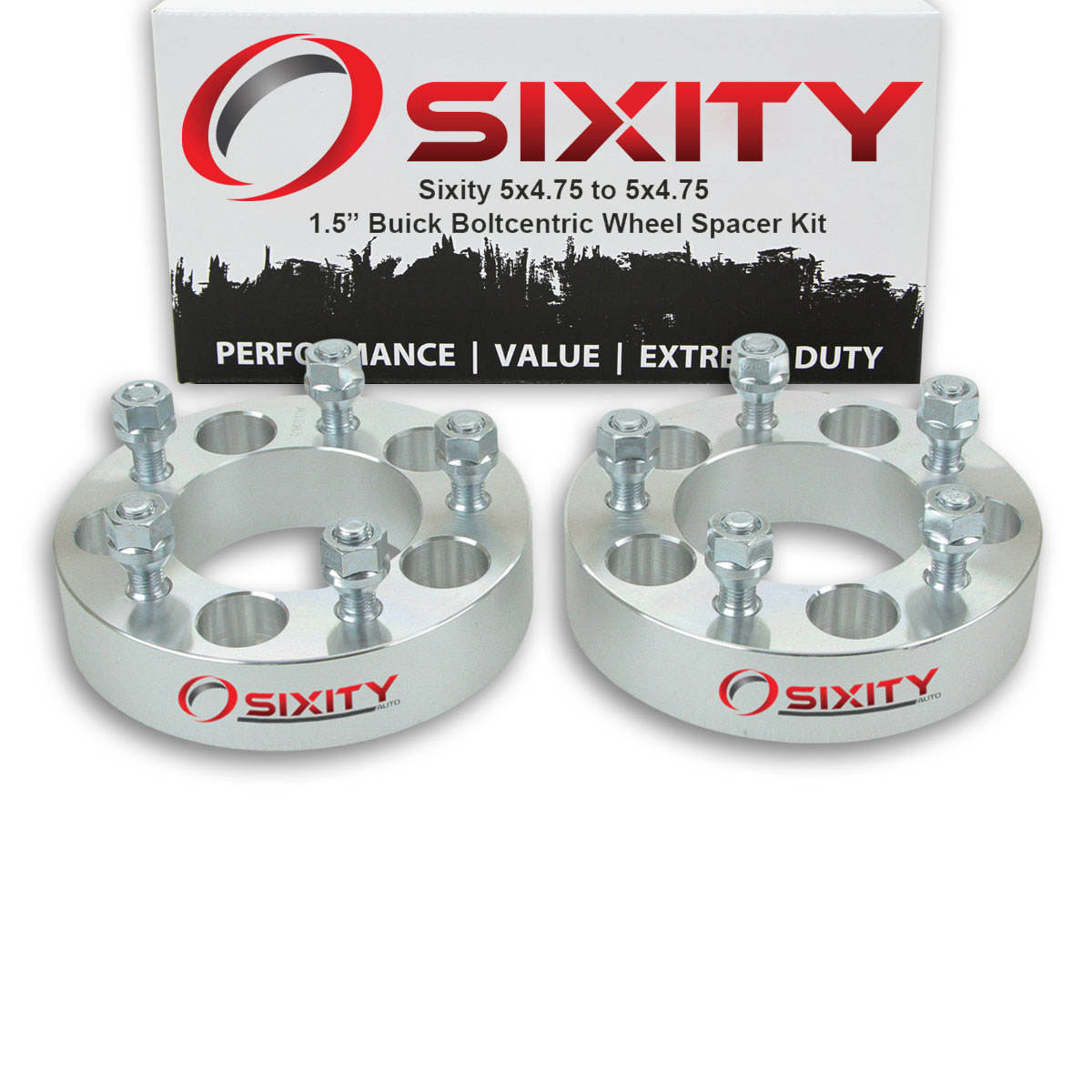 Sixity Auto 2 pc 1.5" 5x4.75 Wheel Spacers compatible with Buick ...