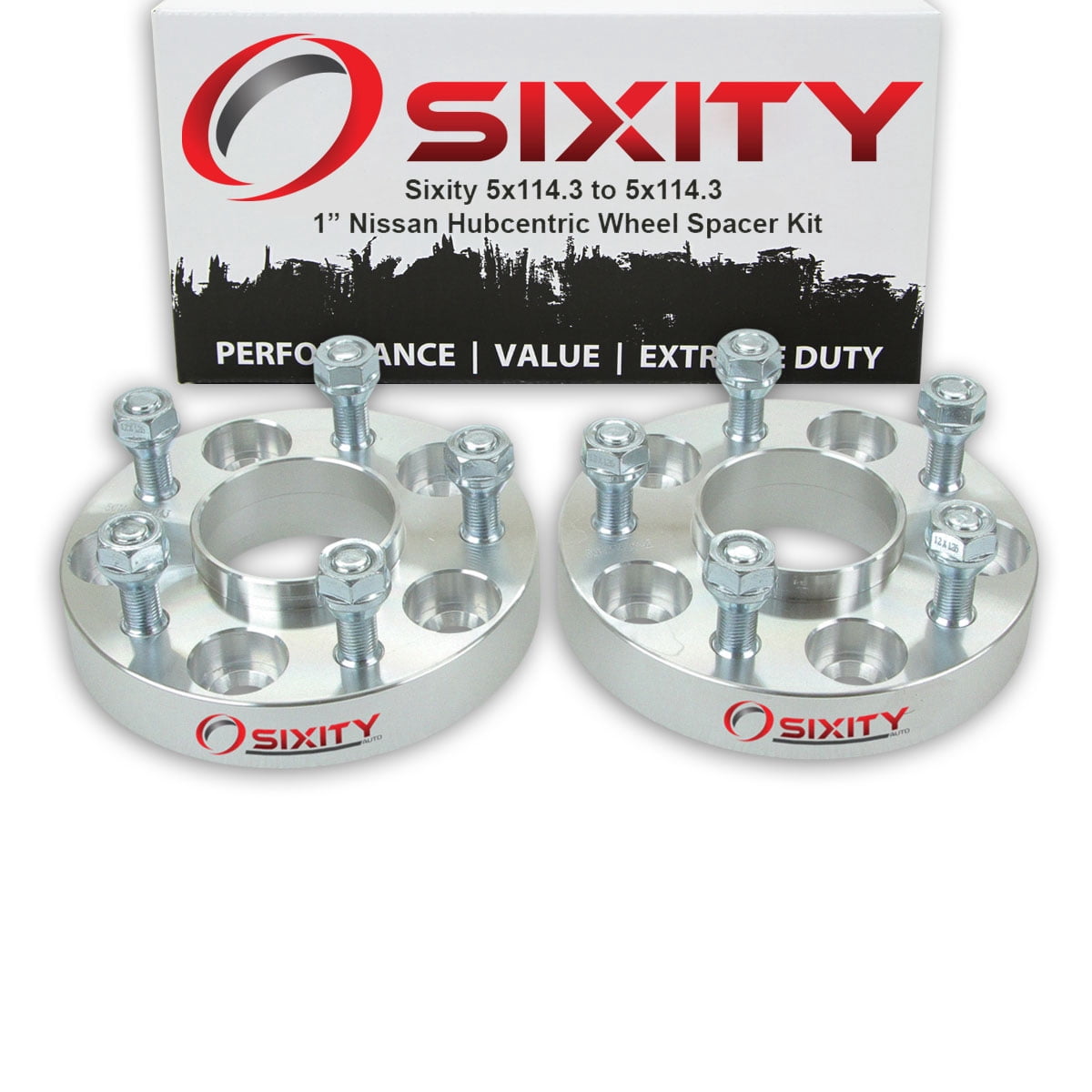 Sixity Auto 2 pc 1" 5x114.3 Wheel Spacers compatible with Nissan 350Z ...
