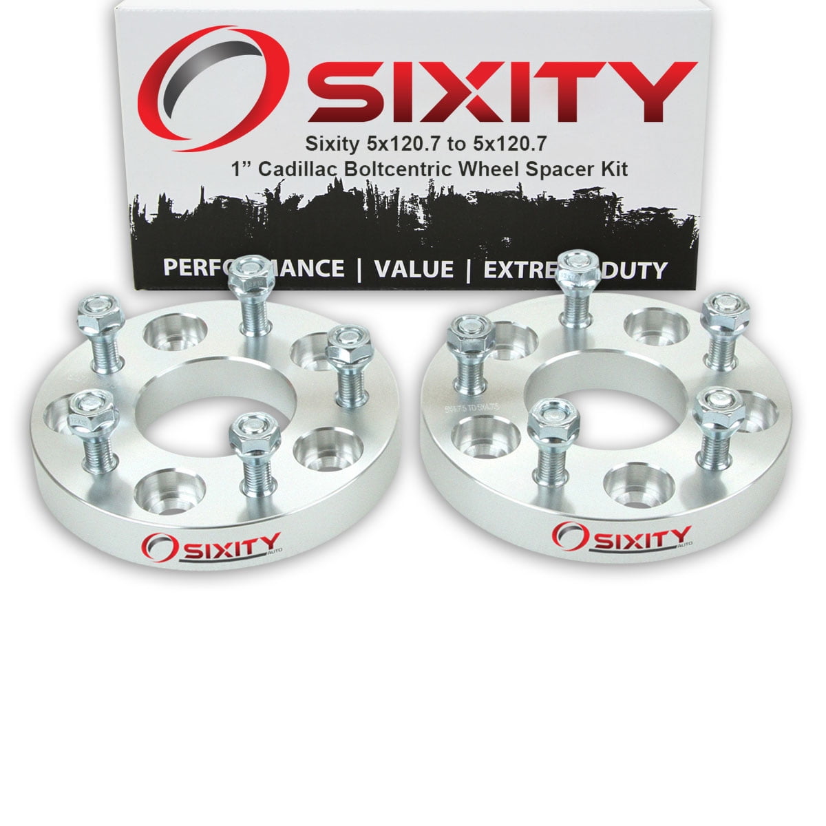 Sixity Auto 2 pc 1" 5x120.7 Wheel Spacers compatible with Cadillac El ...
