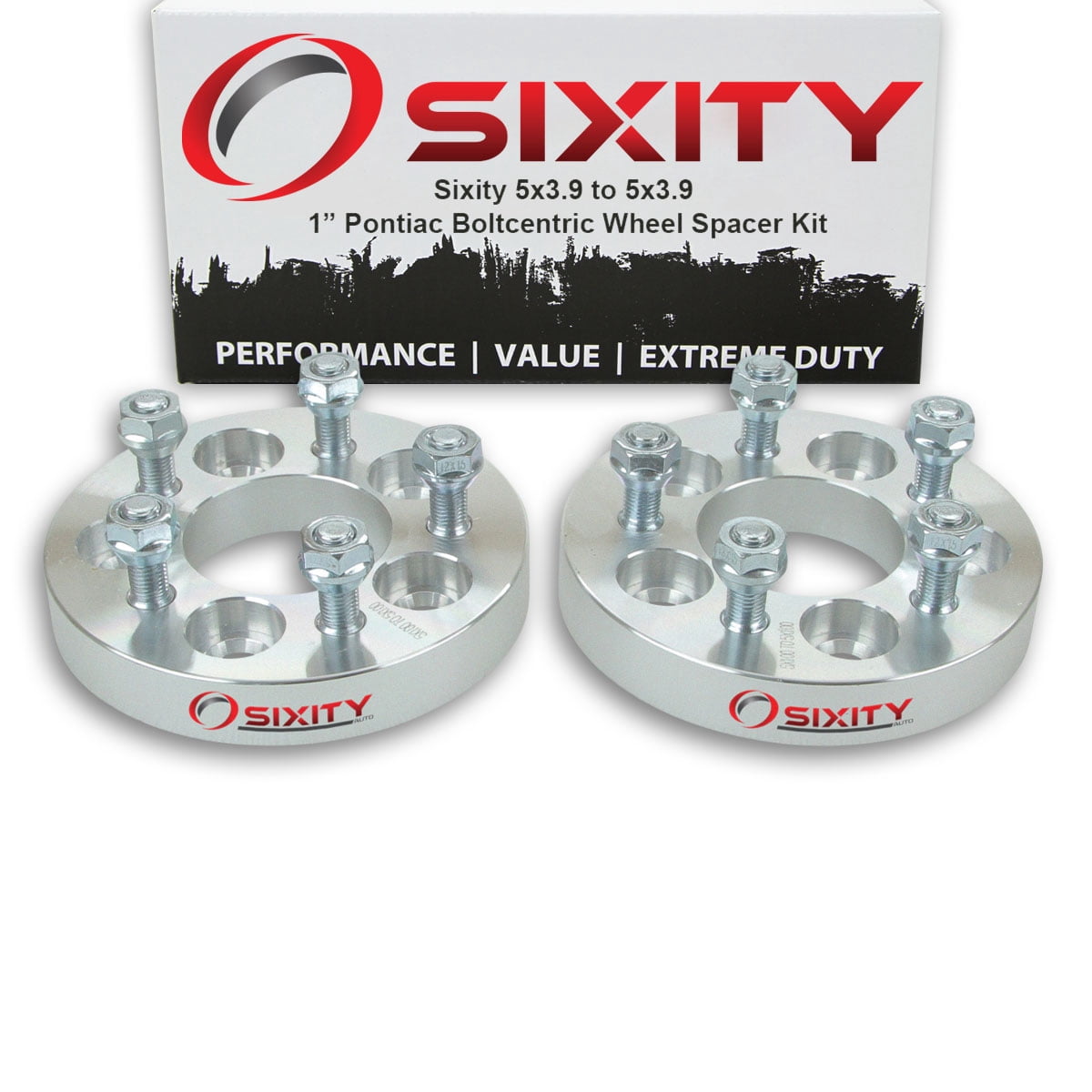 Sixity Auto 2 pc 1" 5x3.9 Wheel Spacers compatible with Pontiac 6000 Fiero Grand Am J2000 ...