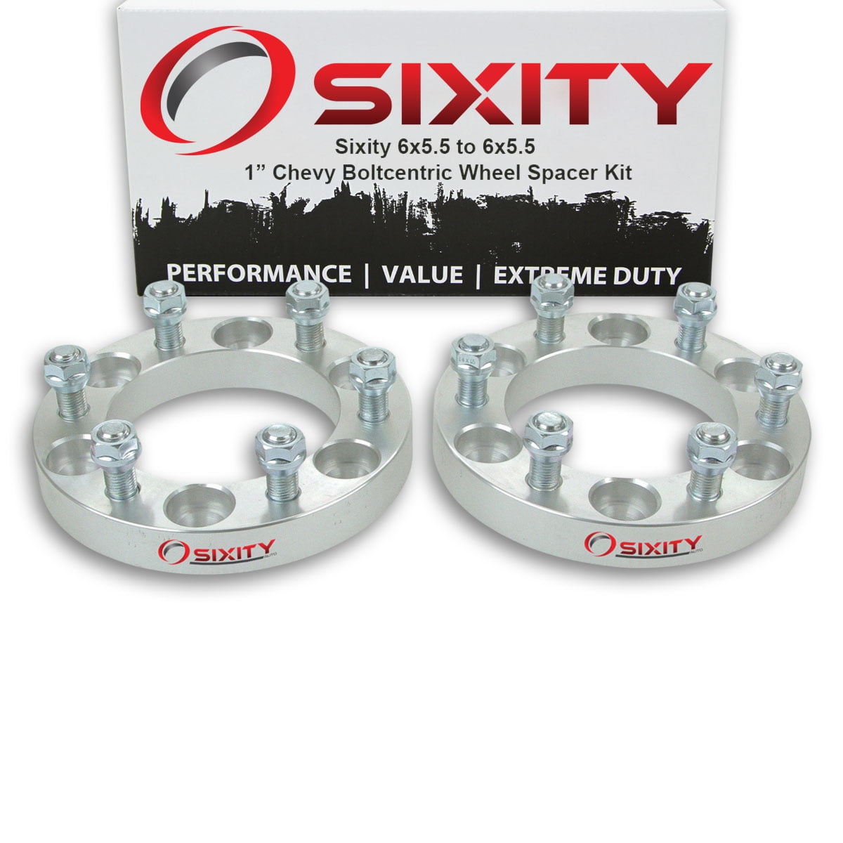 Sixity Auto 2 pc 1" 6x5.5 Wheel Spacers compatible with Chevy Astro ...