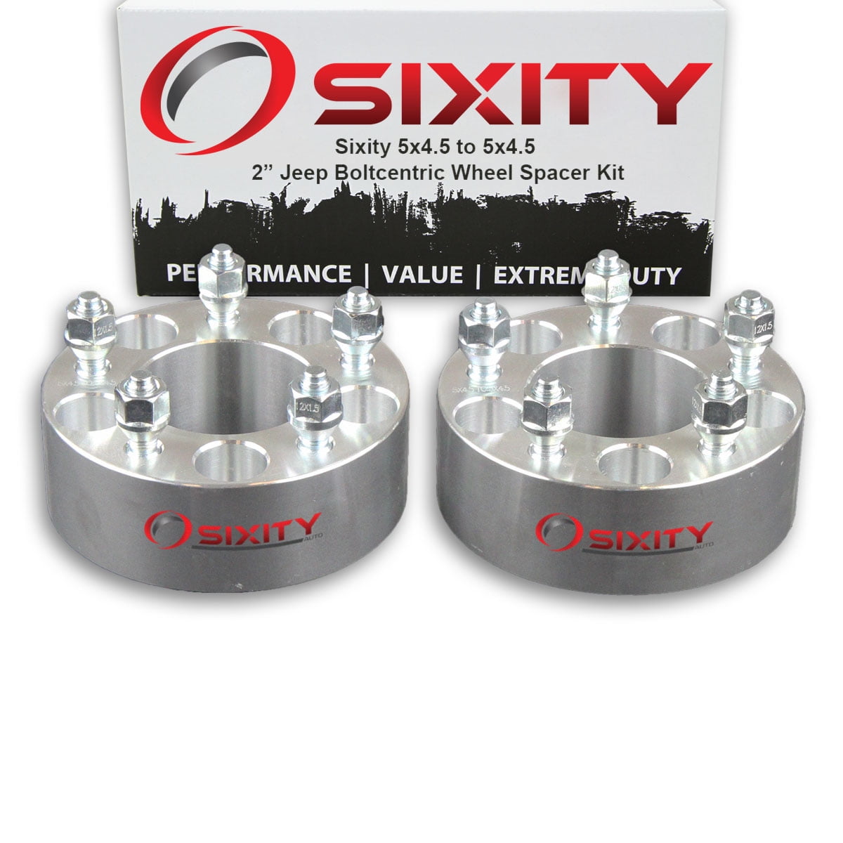 Sixity Auto 2 pc 2" 5x4.5 Wheel Spacers compatible with Jeep Compass ...
