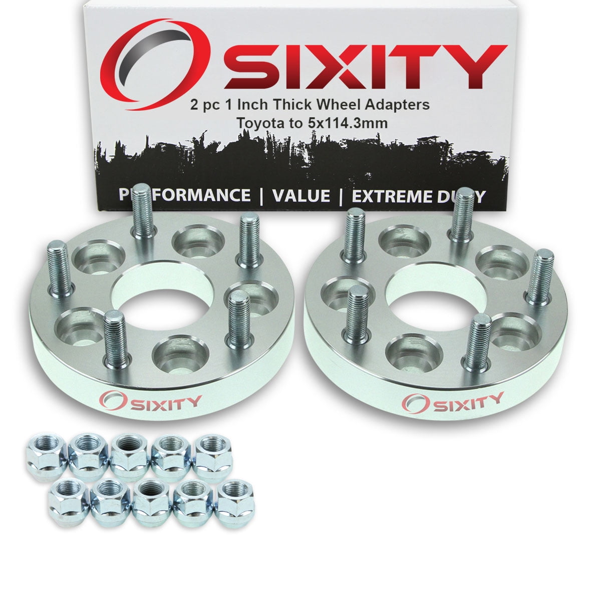 Sixity Auto 2 pc 5x100mm to 5x114.3mm Wheel Spacers Adapters 1 ...