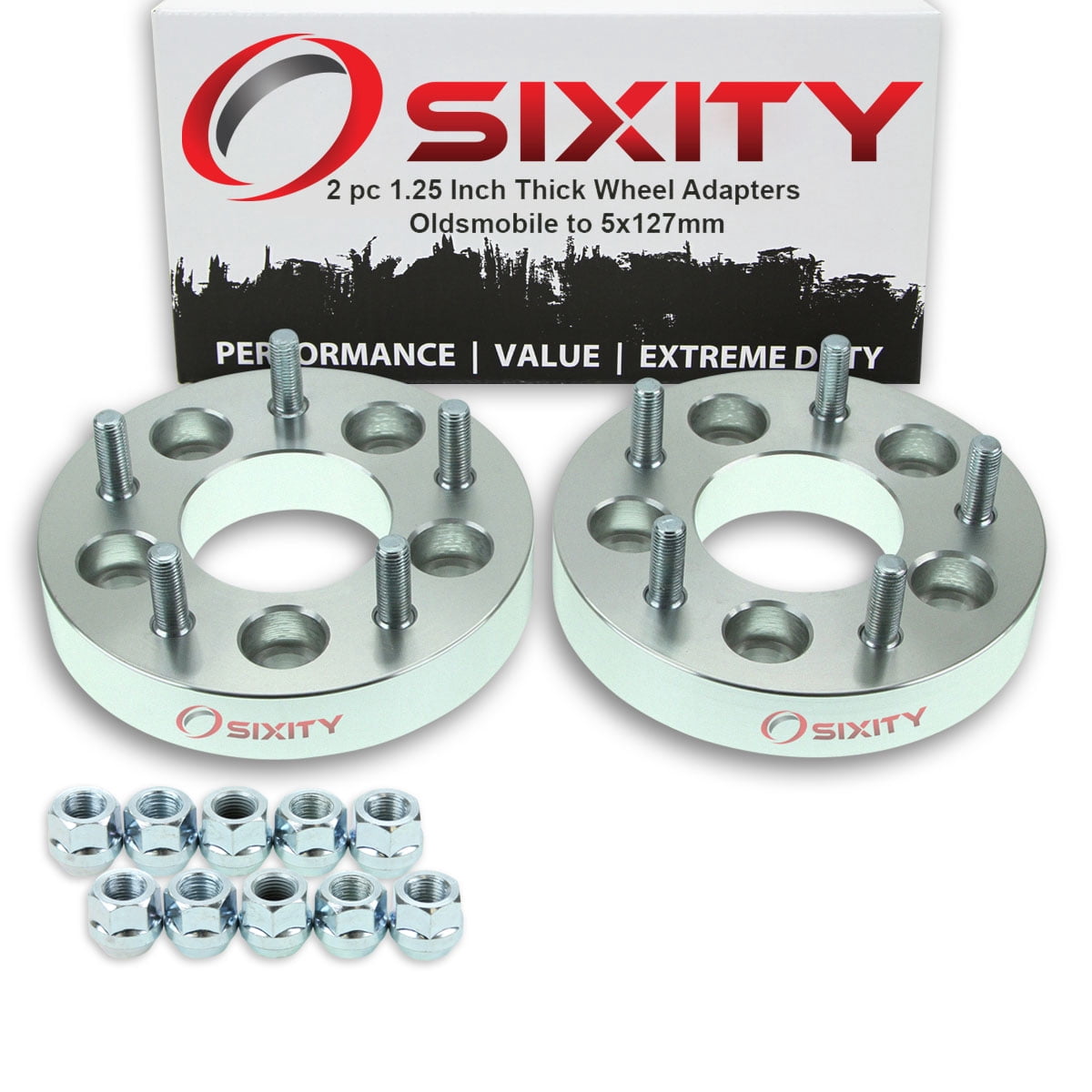 Sixity Auto 2 pc 5x120.7mm to 5x127mm Wheel Spacers Adapters 1.25 ...