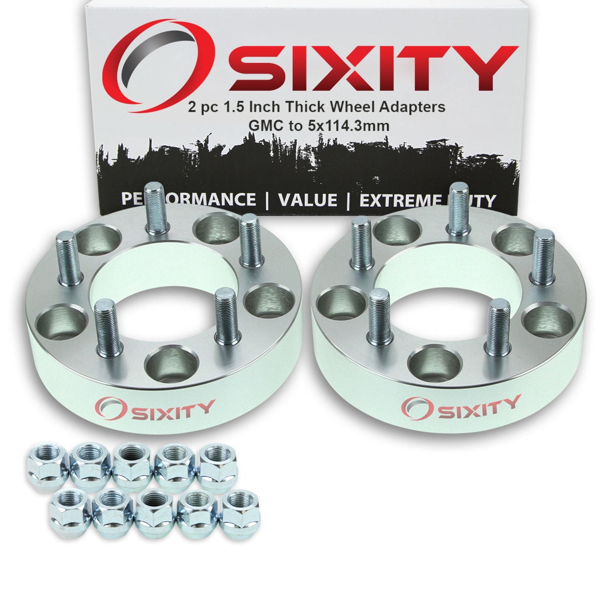 Sixity Auto 2 pc 5x127mm to 5x114.3mm Wheel Spacers Adapters 1.5 ...