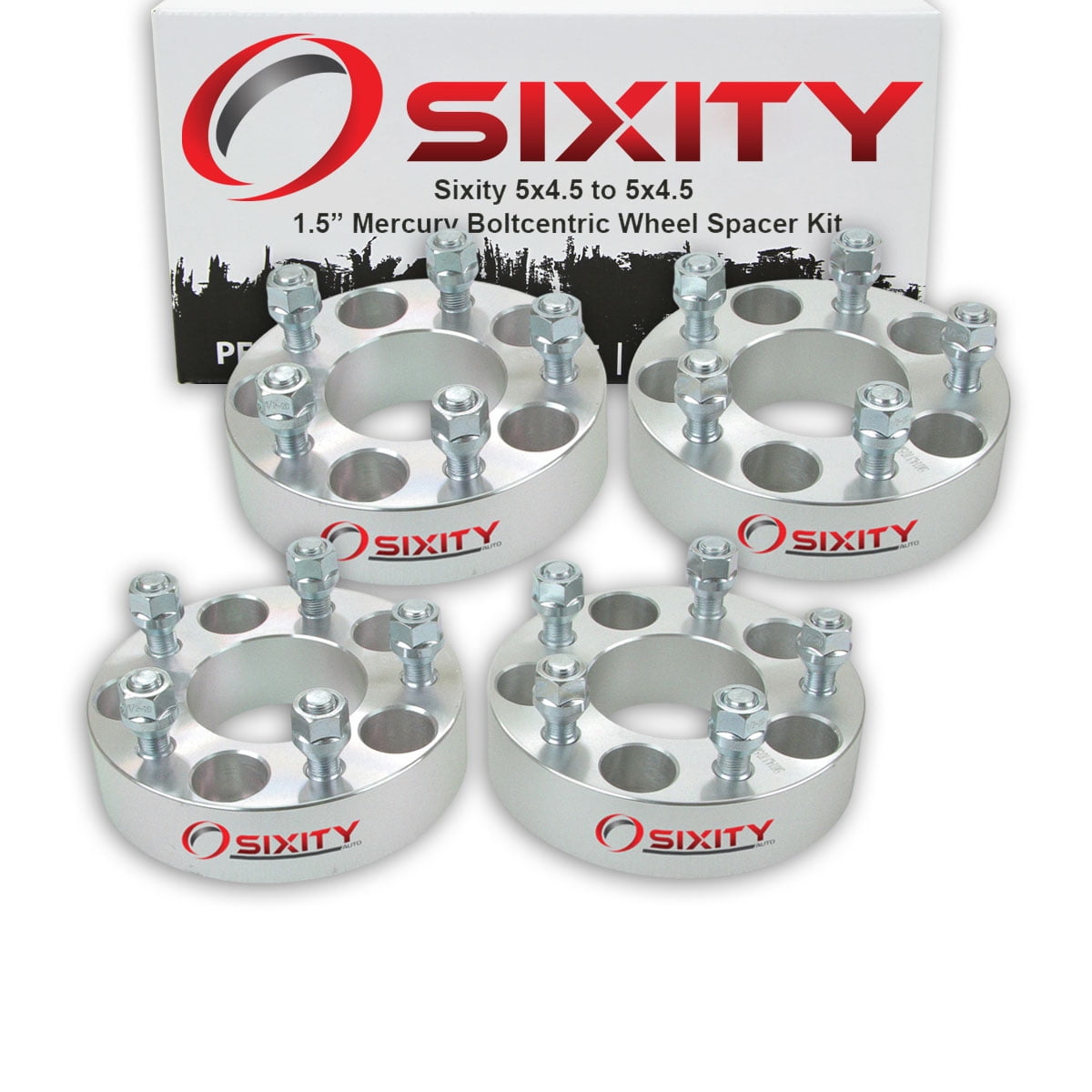 Sixity Auto 4 pc 1.5" 5x4.5 Wheel Spacers compatible with Mercury Grand Marquis 1/2-20tpi 1.25in ...