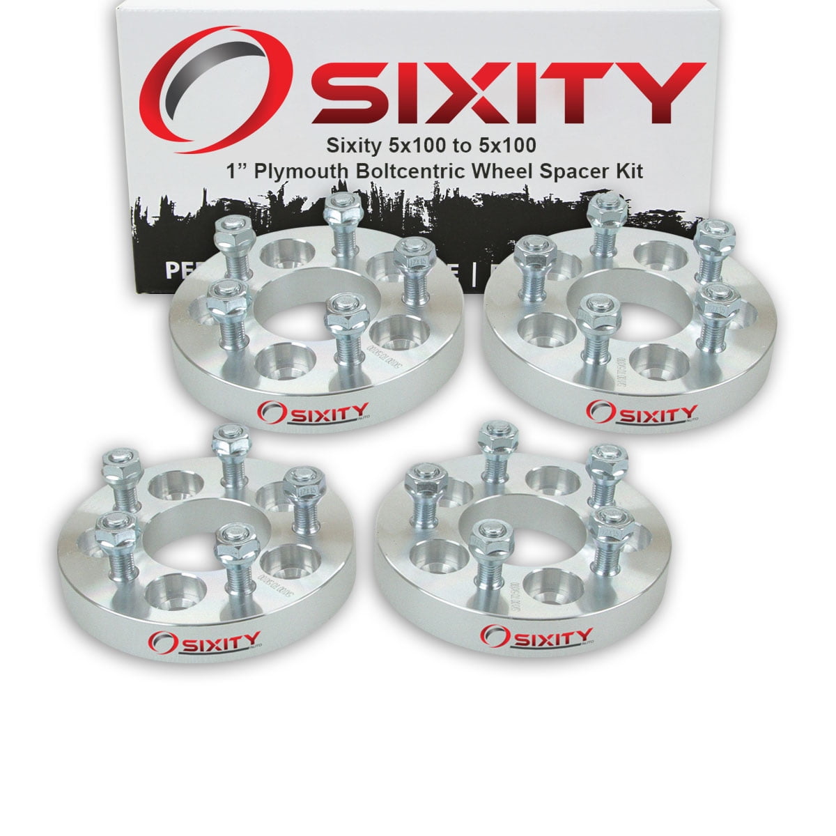 Sixity Auto 4 pc 1" 5x100 Wheel Spacers compatible with Plymouth ...