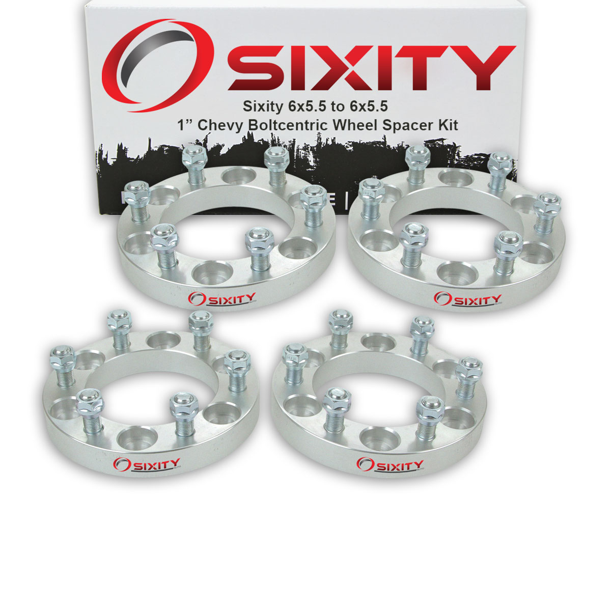 Sixity Auto 4 pc 1" 6x5.5 Wheel Spacers compatible with Chevy Astro ...