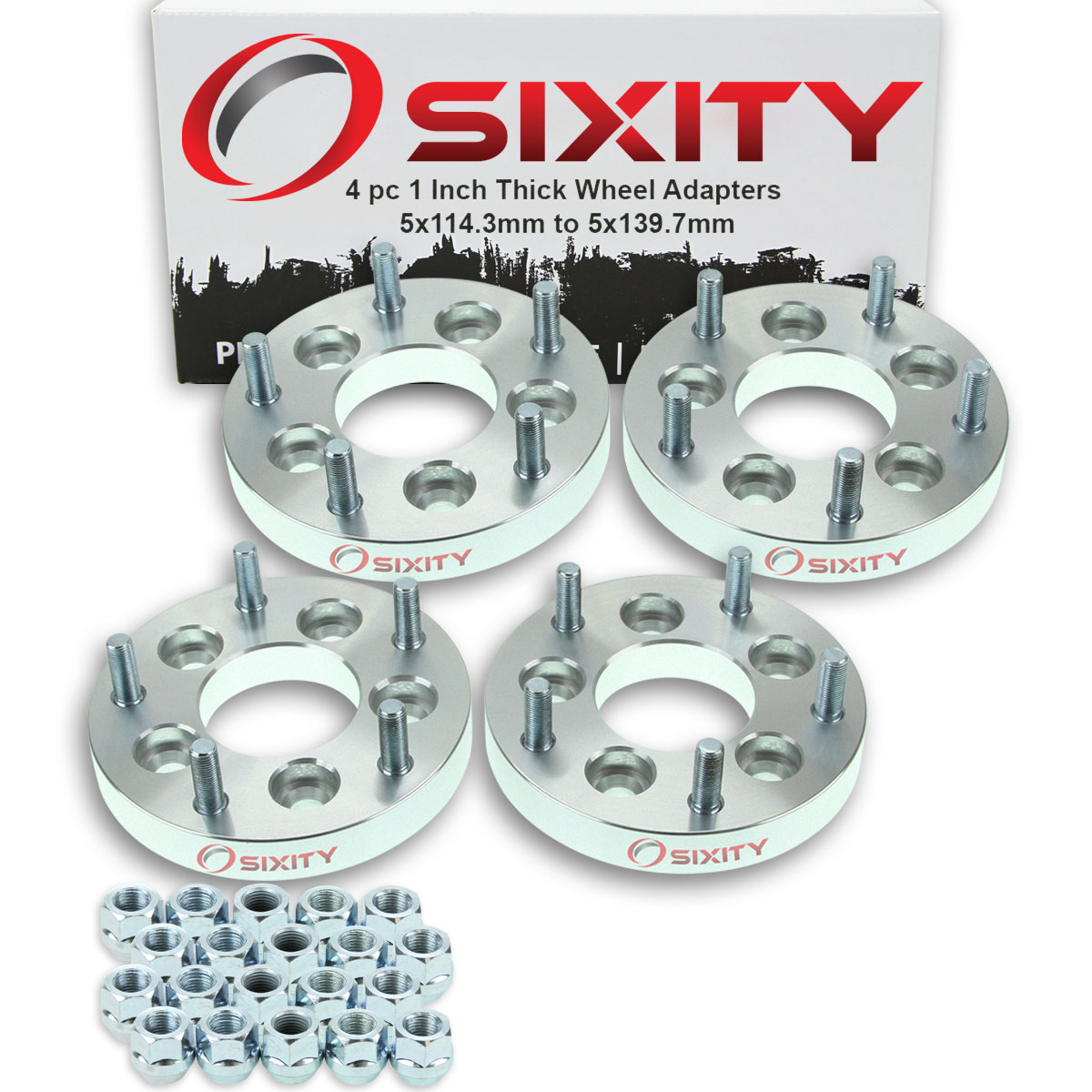 Sixity Auto 4 pc 1" Thick 5x114.3mm to 5x139.7mm Wheel Adapters ...