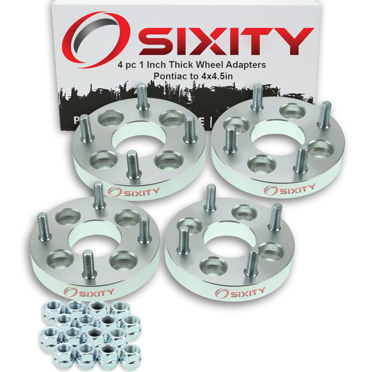 Sixity Auto 4 pc 4x3.9" to 4x4.5" Wheel Spacers Adapters 1" compatible ...