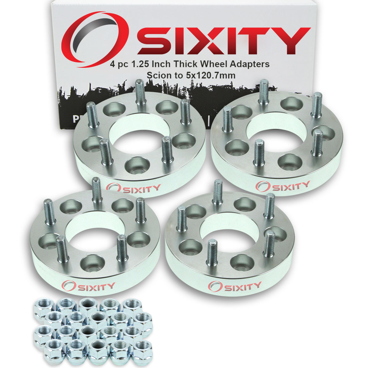 Sixity Auto 4 pc 5x114.3mm to 5x120.7mm Wheel Spacers Adapters 1.25 ...
