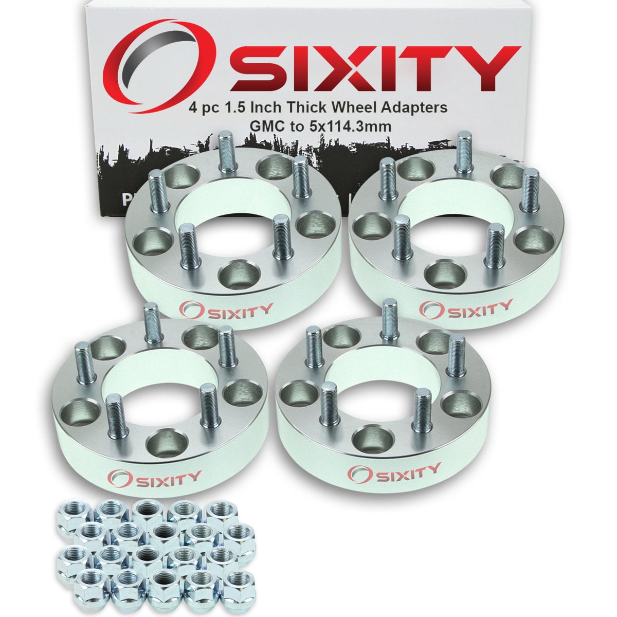 Sixity Auto 4 pc 5x127mm to 5x114.3mm Wheel Spacers Adapters 1.5 ...