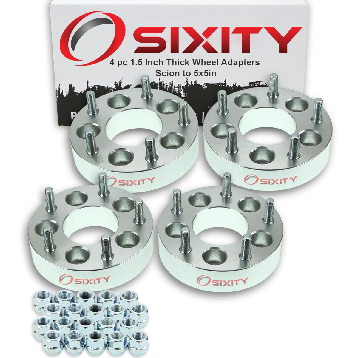 Sixity Auto 4 pc 5x4.5" to 5x5" Wheel Spacers Adapters 1.5" compatible ...