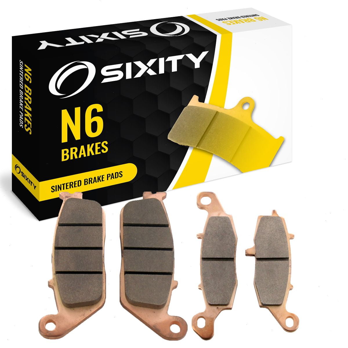 Sixity N6 Front Rear Sintered Brake Pads compatible with Suzuki C90T ...