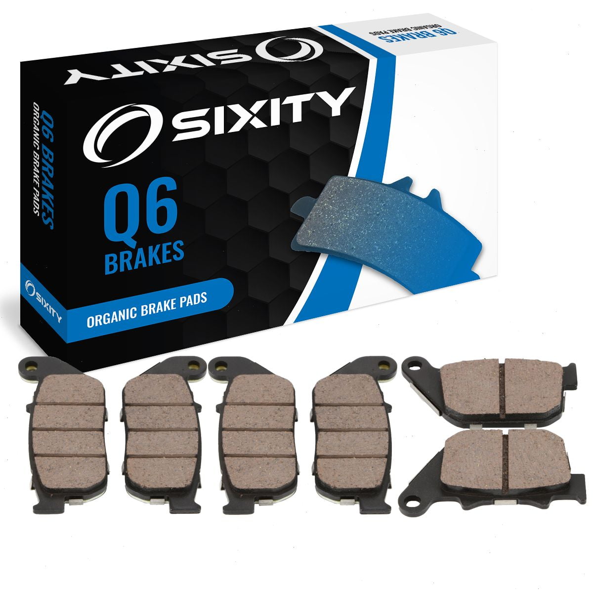 Sixity Q6 Front Rear Organic Brake Pads compatible with Harley Davidson ...