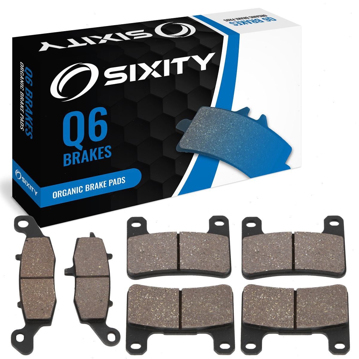 Sixity Q6 Front Rear Organic Brake Pads compatible with Suzuki M109RZ ...