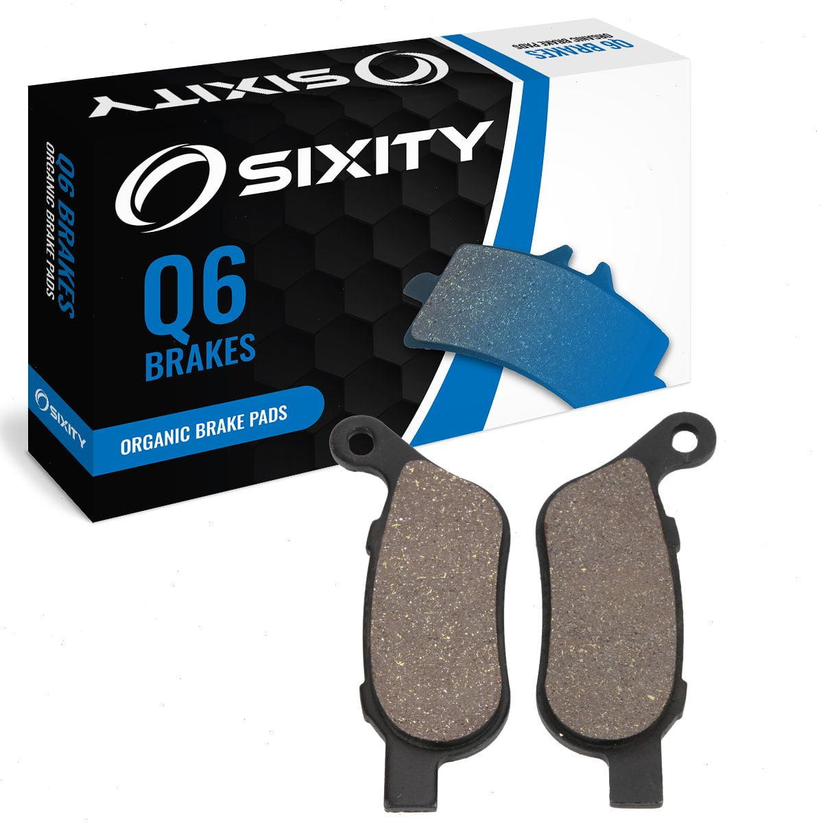 Sixity Q6 Rear Organic Brake Pads compatible with Harley Davidson FXDL ...