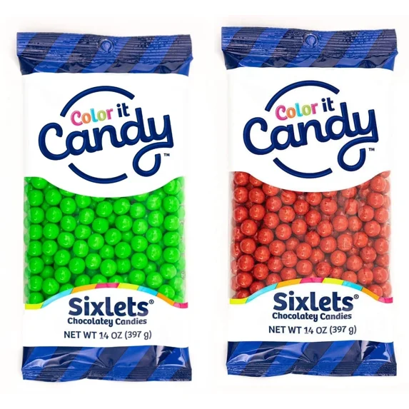 Sixlets Holiday Candy Chocolate Green Red Coloring Candies Xmas Sweets ...