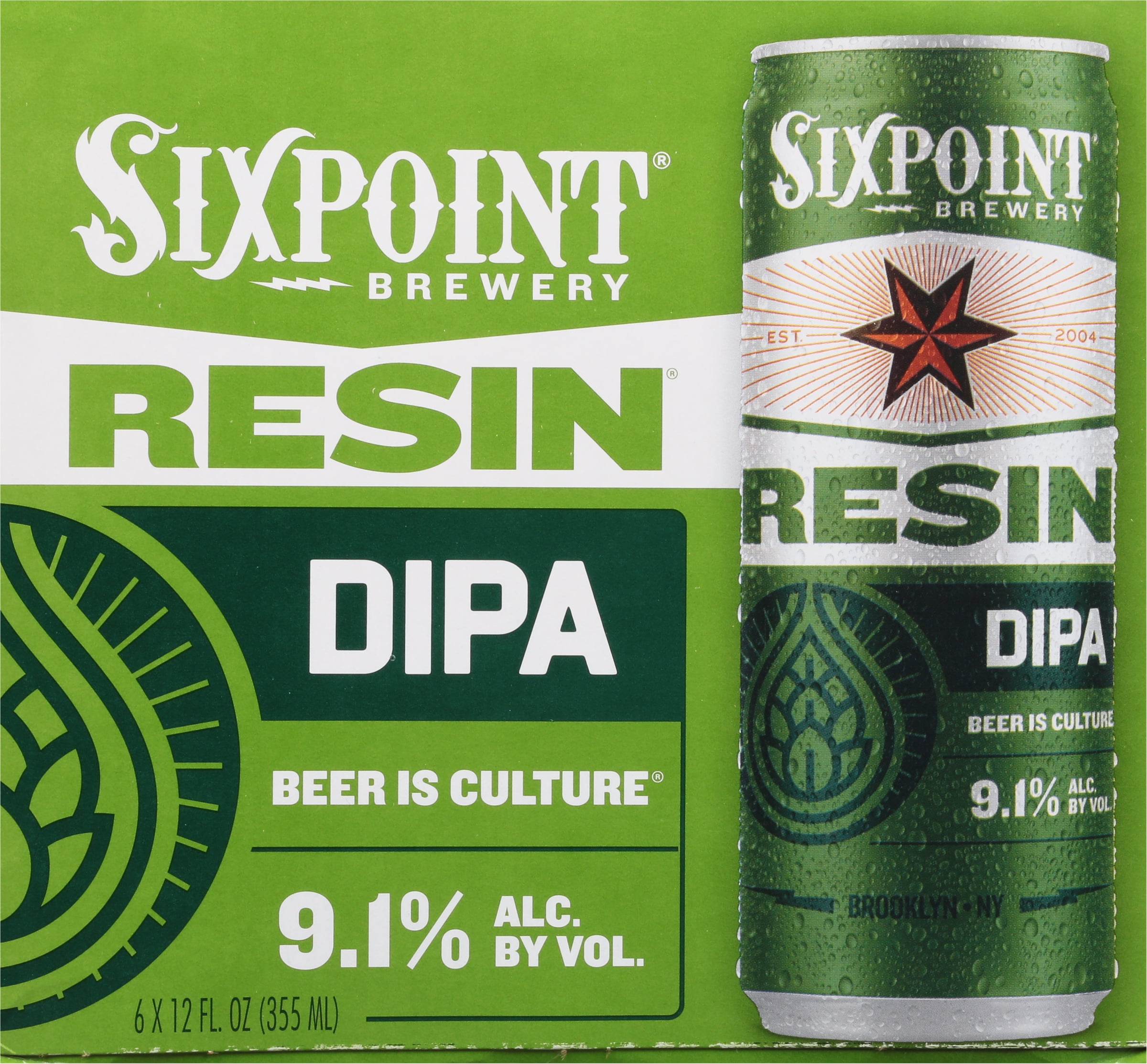 Sixpoint Resin, 6 Pack 12 Fluid Ounce Aluminum Cans, New York DIPA, 9.1 ...