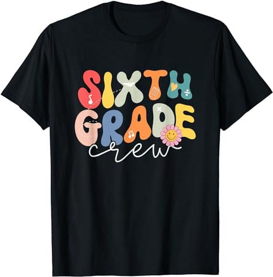 Sixth Grade Teacher Retro Groovy Design 6th Grade Teaching T-Shirt ...