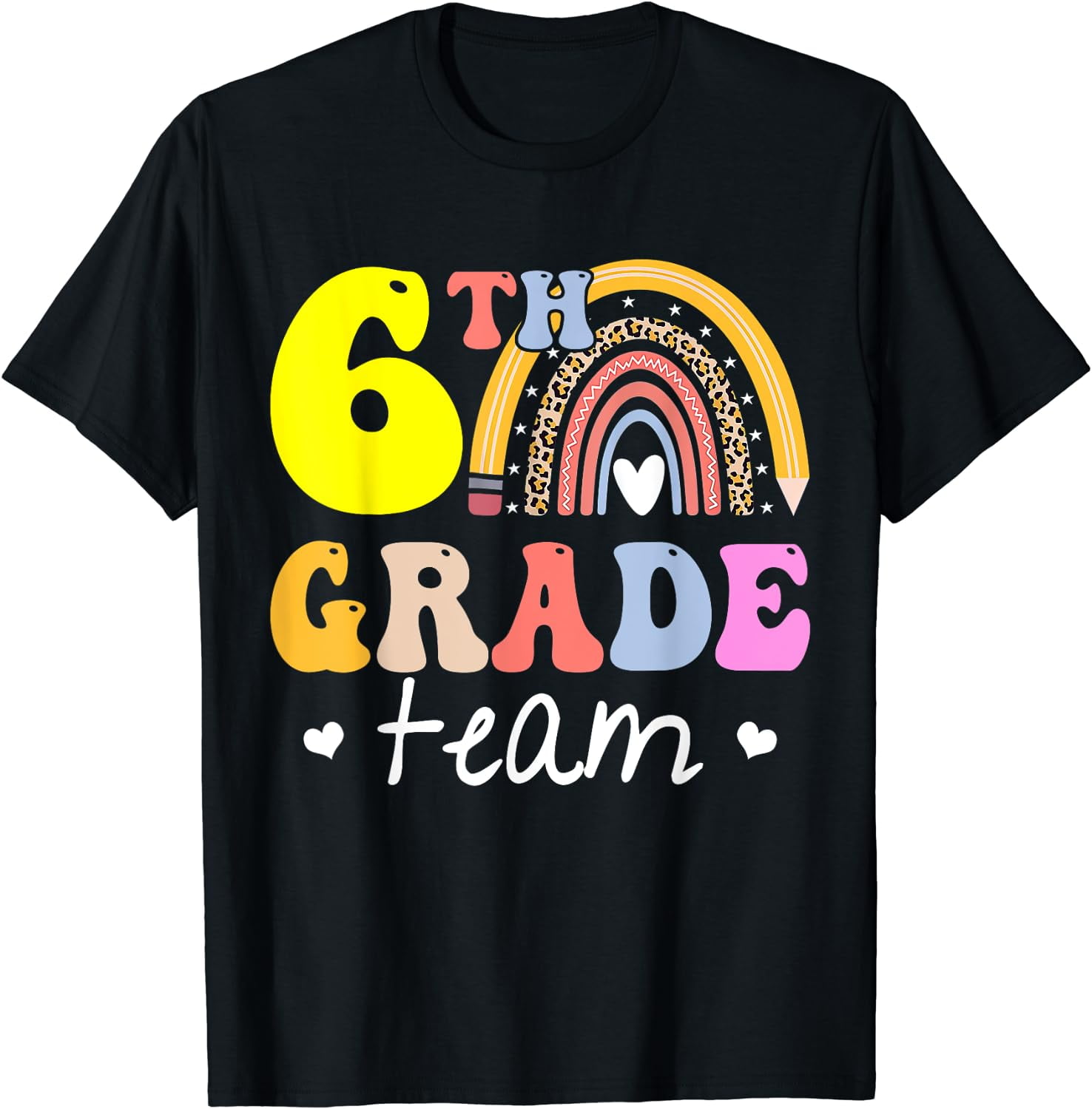 Sixth Grade Team Retro Groovy Vintage First Day Of School T-Shirt Black ...