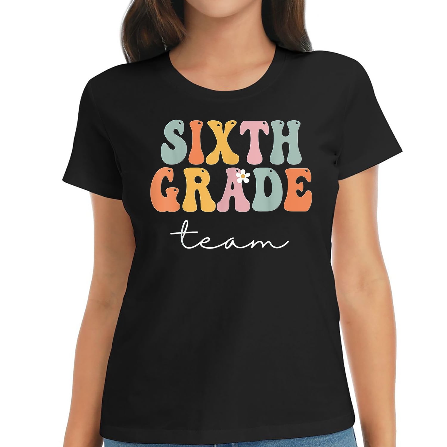 Sixth Grade Team Retro Groovy Vintage First Day Of School T-Shirt ...