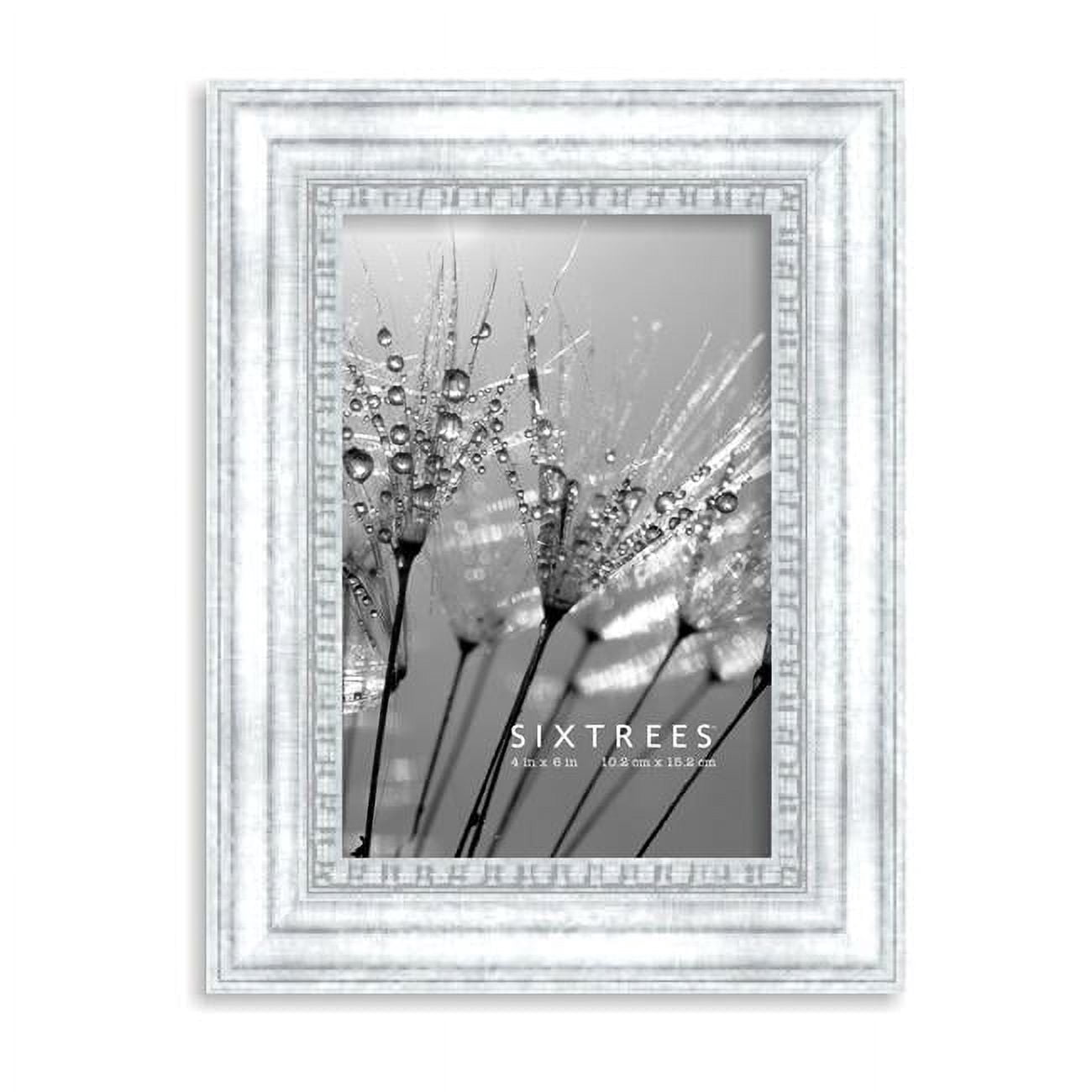 Sixtrees 19546 4 x 6 in. Ashford Shabby White Wood Picture Frame ...