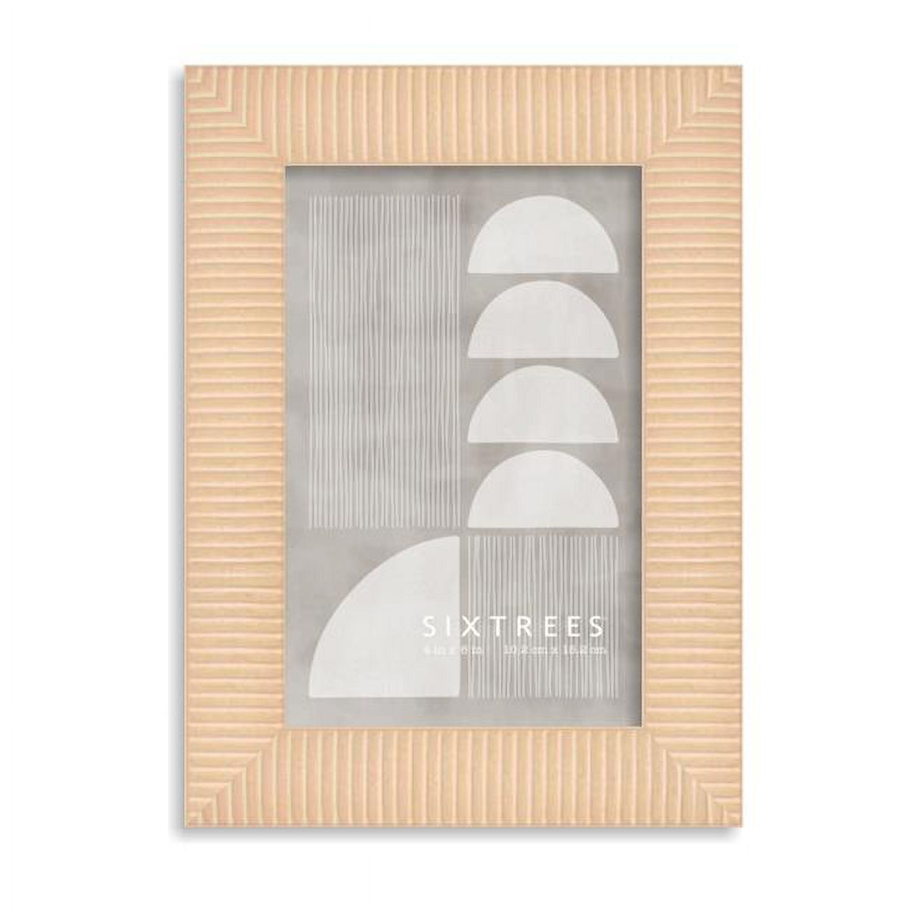 Sixtrees 20946 4 x 6 in. Butler Natural Wood & Gold Ridges Wood Picture ...