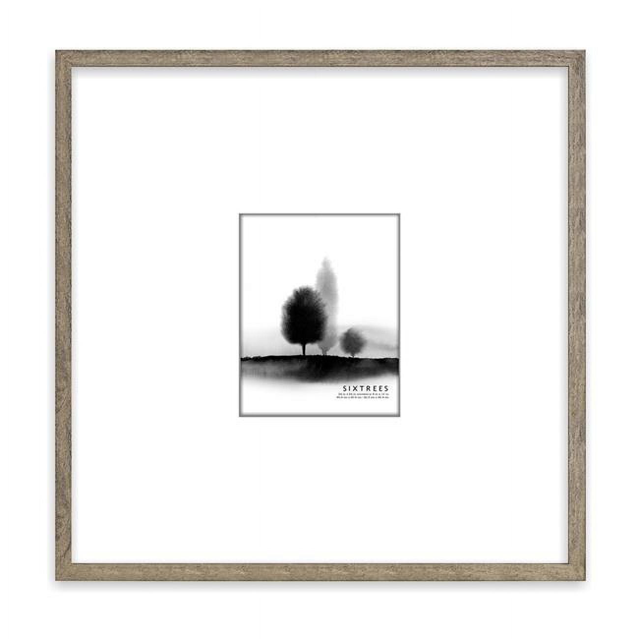 Sixtrees Ethan Grey M2 Matted Wood Picture Frame, 24 x 24 in., Glare ...