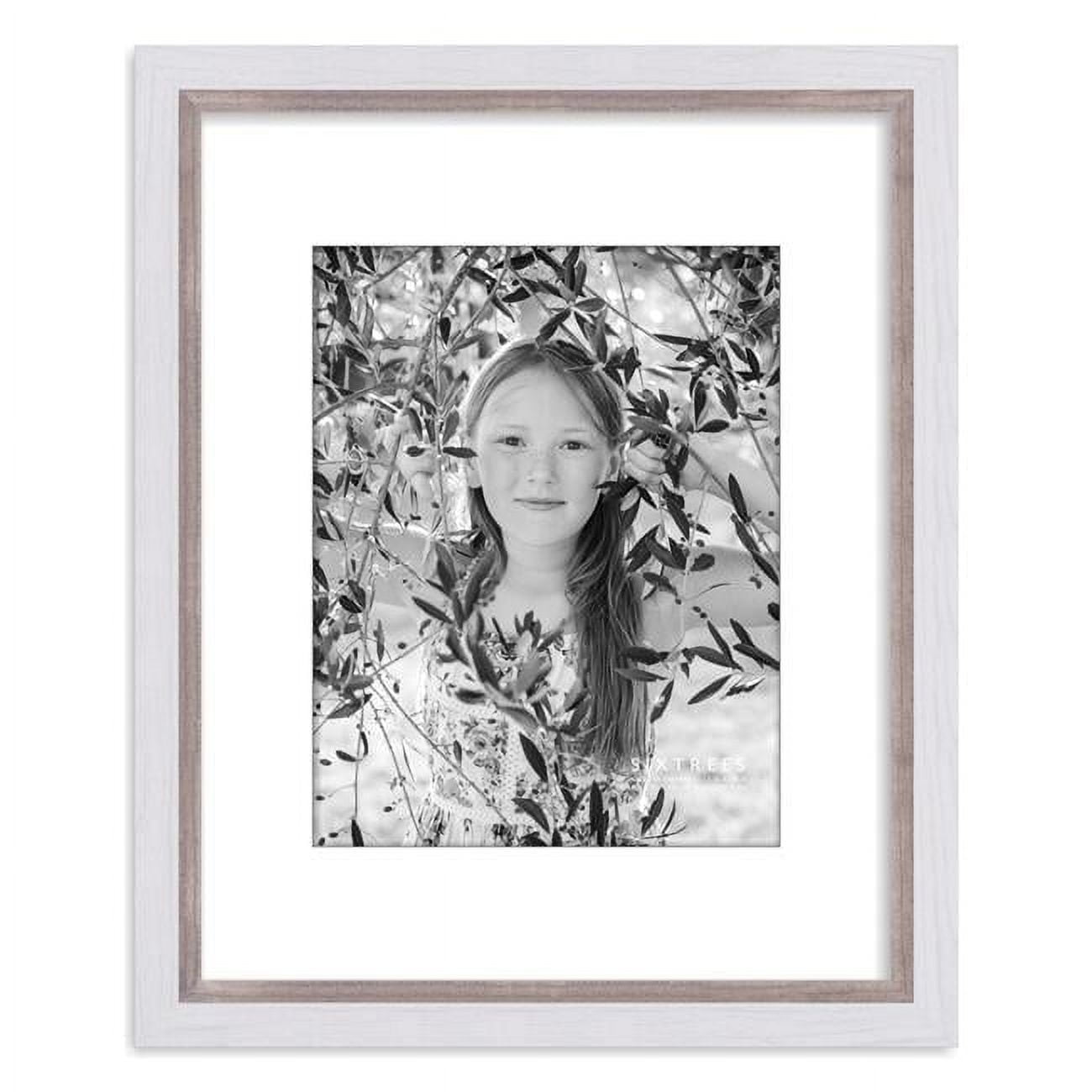 Sixtrees WD20616-14 16 x 20 in. Shelby White & Grey Matted Dual Wood ...