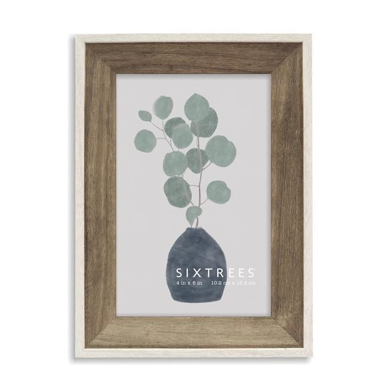 Sixtrees WD27746 4 x 6 in. Emma White & Grey Wood Picture Frame ...