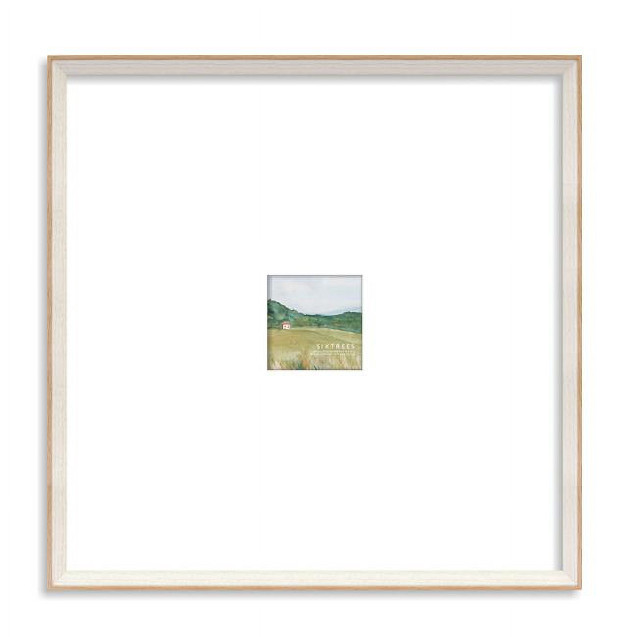 Sixtrees WD2782424-55 24 x 24 in. Shelby Bamboo & White M2 Wood Picture ...