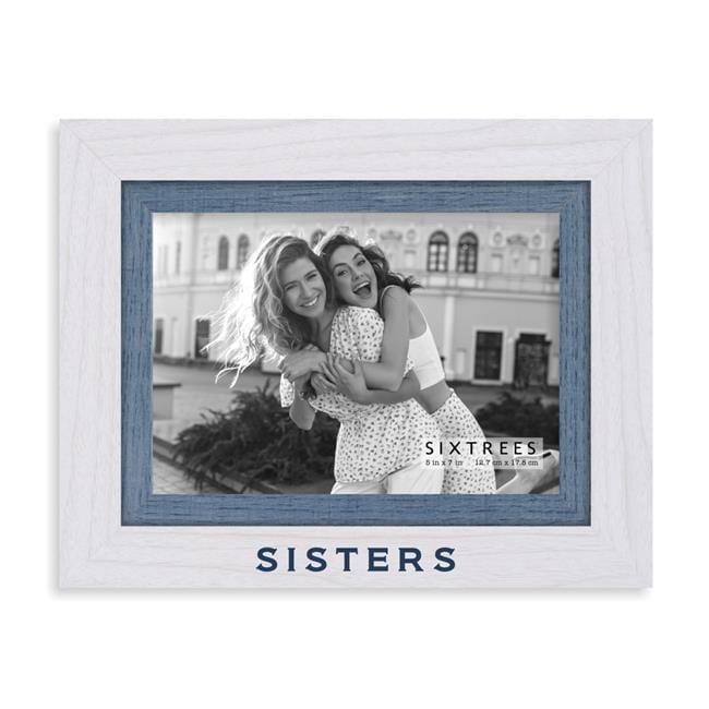 Sixtrees WD95357 5 x 7 in. Sisters White & Blue Picture Frame - Walmart.com