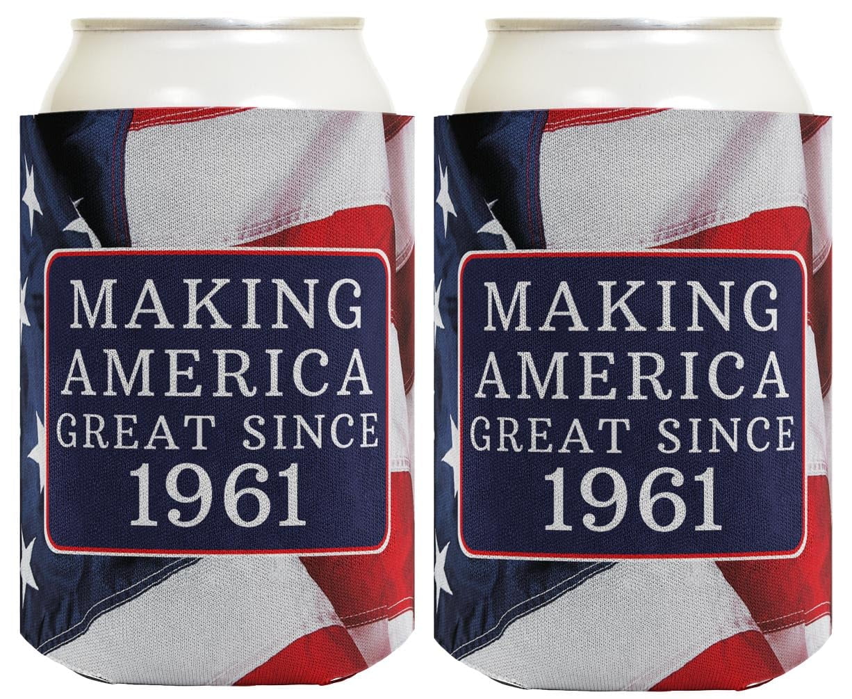 Sixty-Fifth Birthday Making America Great Since 1961 2-Pack Can Drink ...