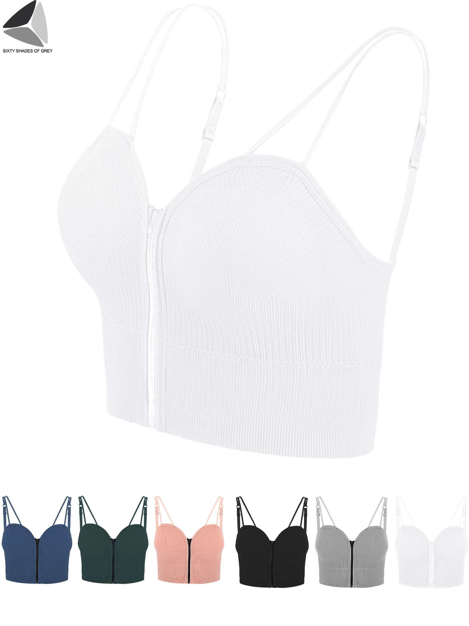 Sixtyshades Women Front Zipper Closure Bras Casual V Neck Bralette ... Sixtyshades Women Front Zipper Closure Bras Casual V Neck Bralette ...