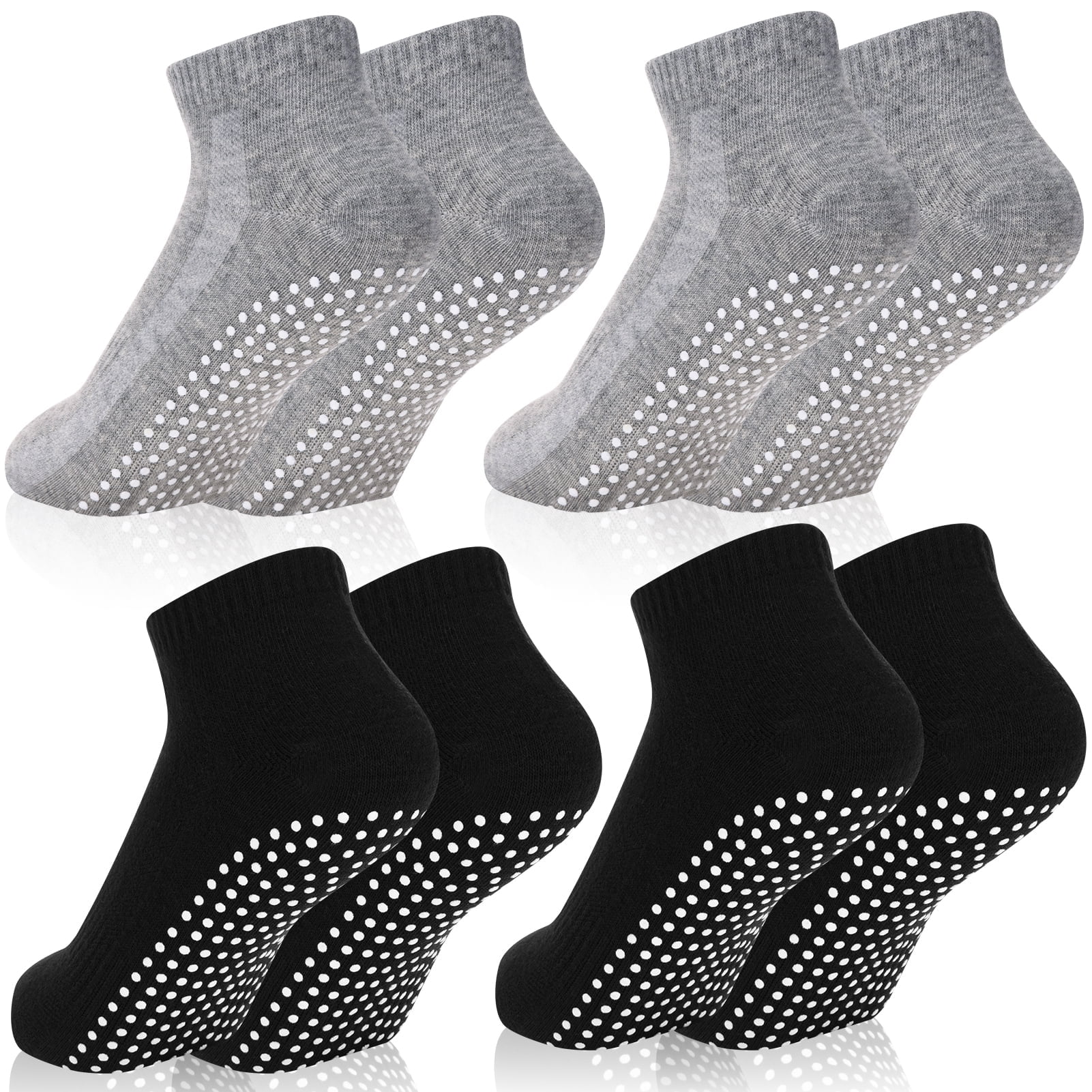 sixwipe, Socks with Grip, 4 Pairs, Men Women Non Skid Socks - Walmart.com