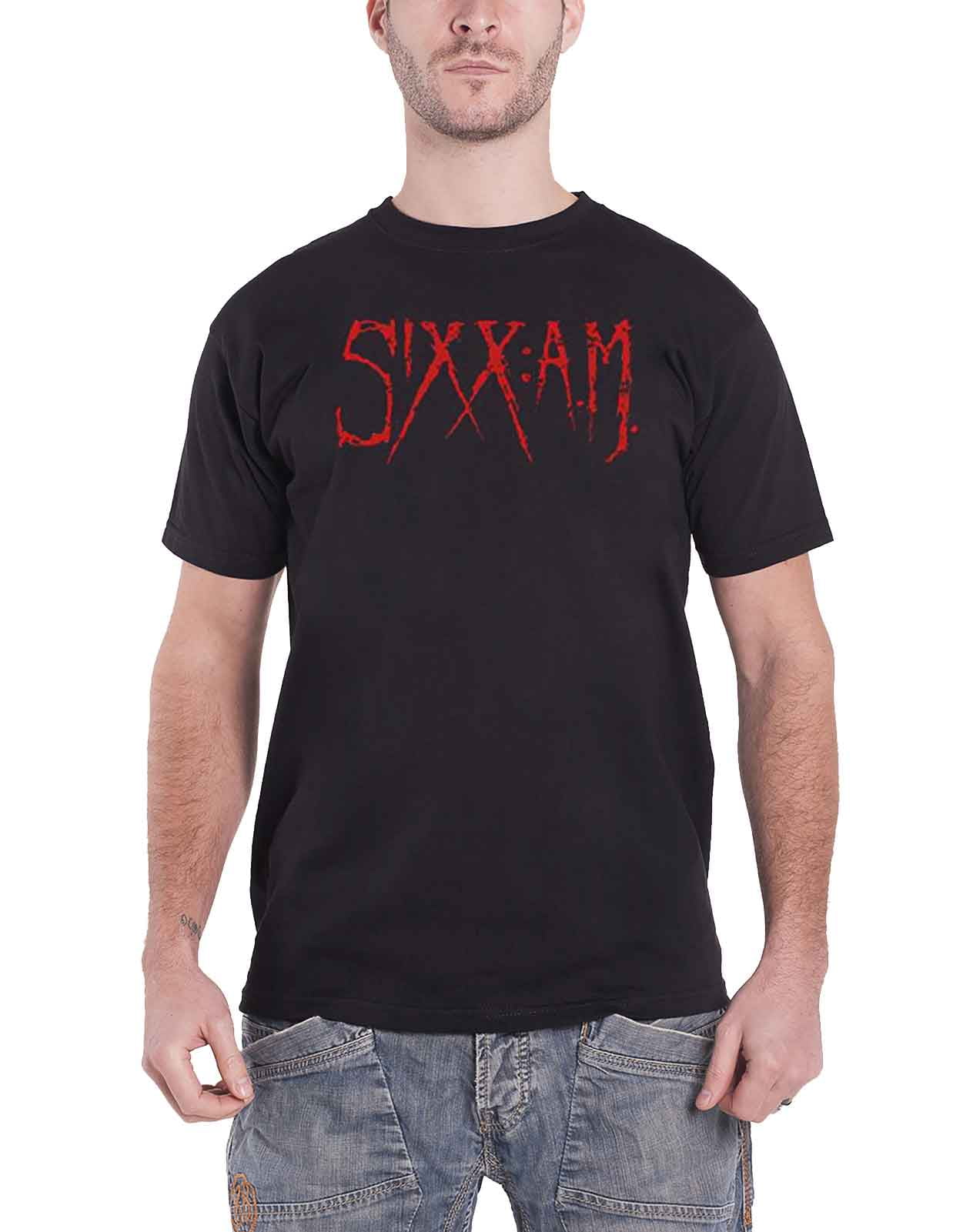 Sixx AM T Shirt Original Drip Red Band Logo Distressed Official Mens ...