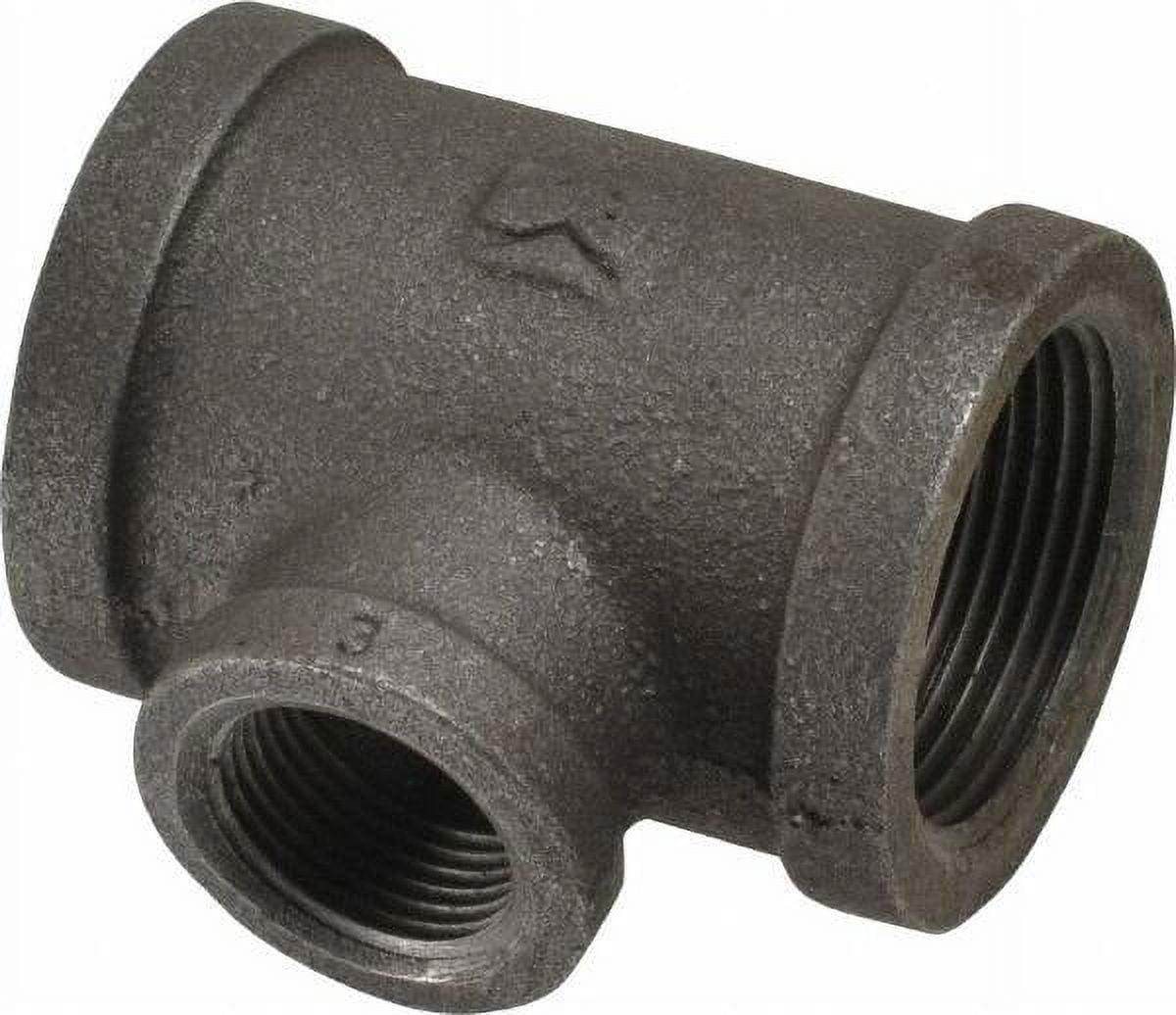 Size 1-1/4 x 3/4", Class 150, Malleable Iron Black Pipe Reducing Tee ...
