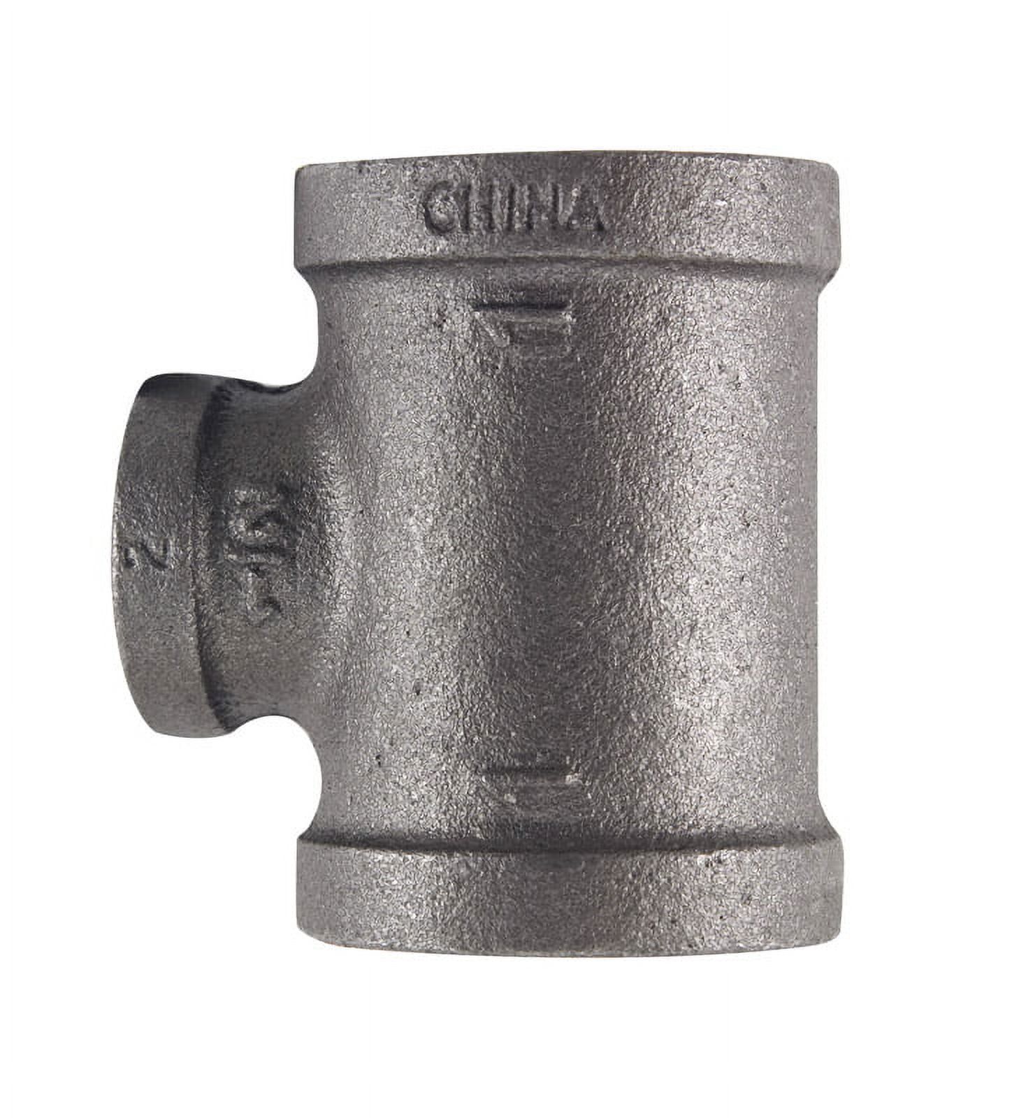 Size 1 x 1/2", Class 150, Malleable Iron Black Pipe Reducing Tee - Walmart.com