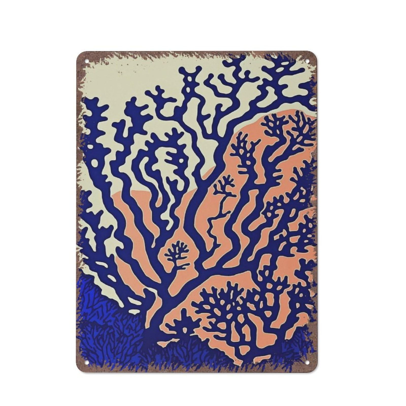 Size: 12*8 Inches Abstract Coral Reef Art Ocean Inspired Wall Decor ...