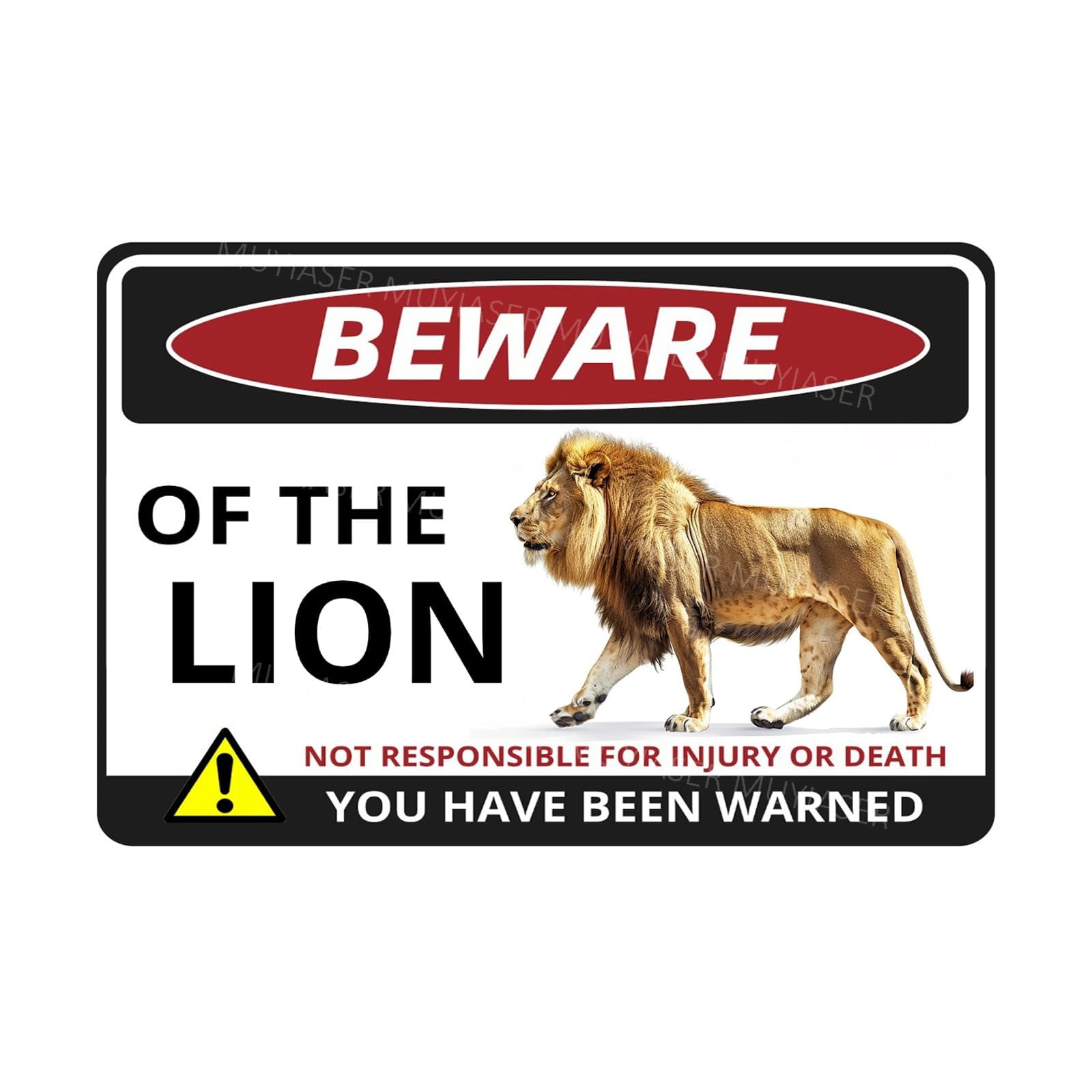 Size: 12*8 Inches Beware Of The Lion Sign You Have Been Warned Metal ...