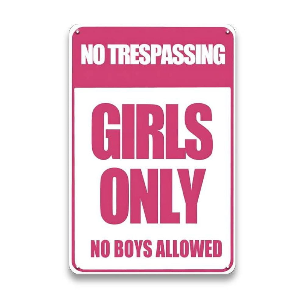 Size: 12*8 Inches No Boys Allowed Sign for Girls - No Trespassing Girls ...