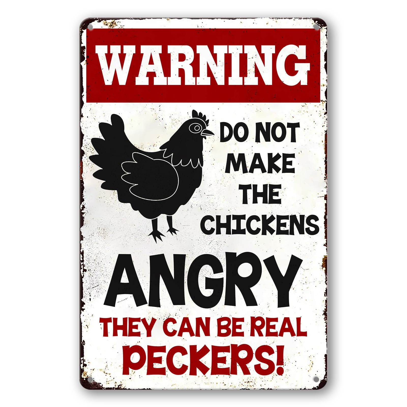 Size: 12*8 Inches Chicken Coop Signs Warning Do Not Make The Chickens ...