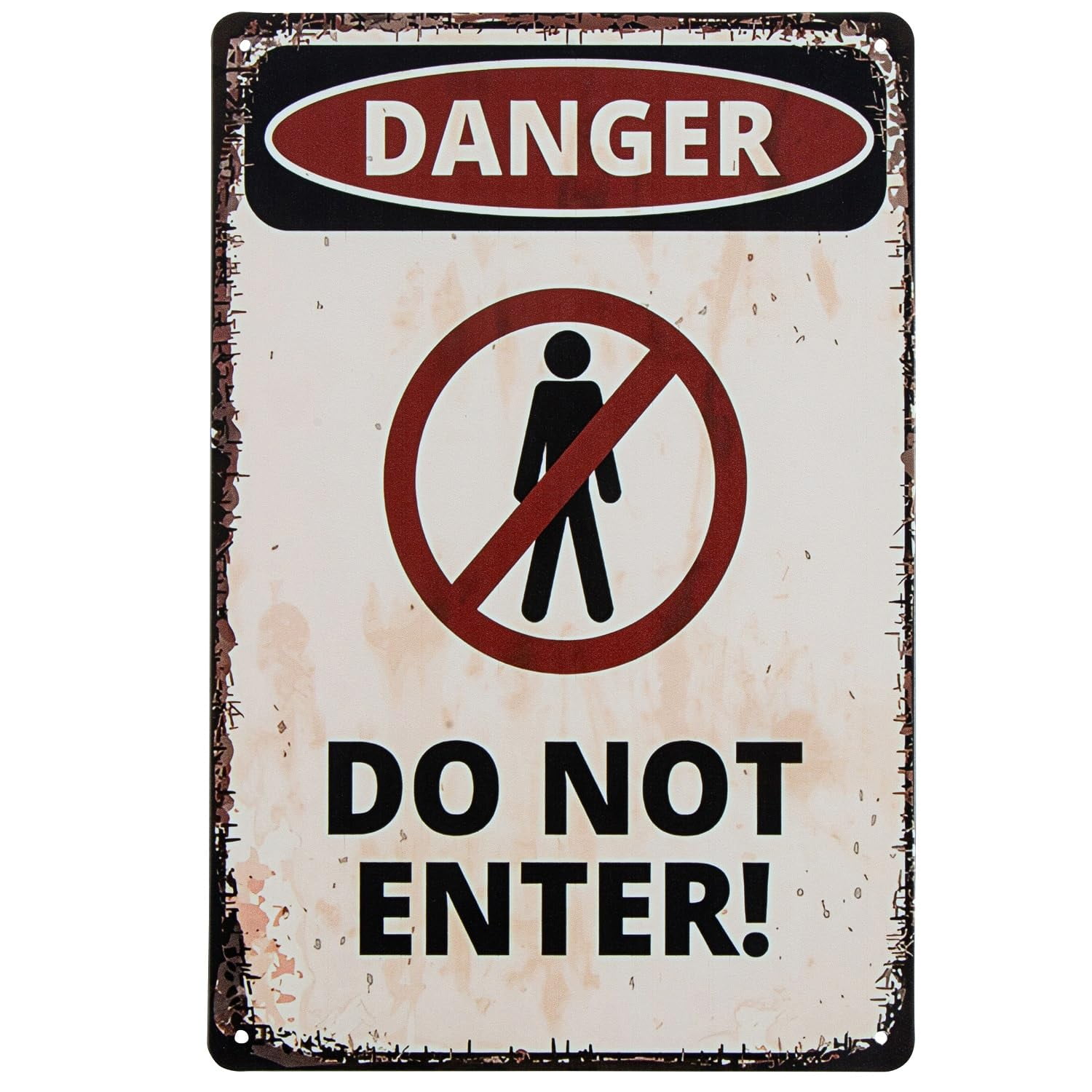 Size: 12*8 Inches Danger Do Not Enter Vintage Metal Tin Sign Outdoor ...