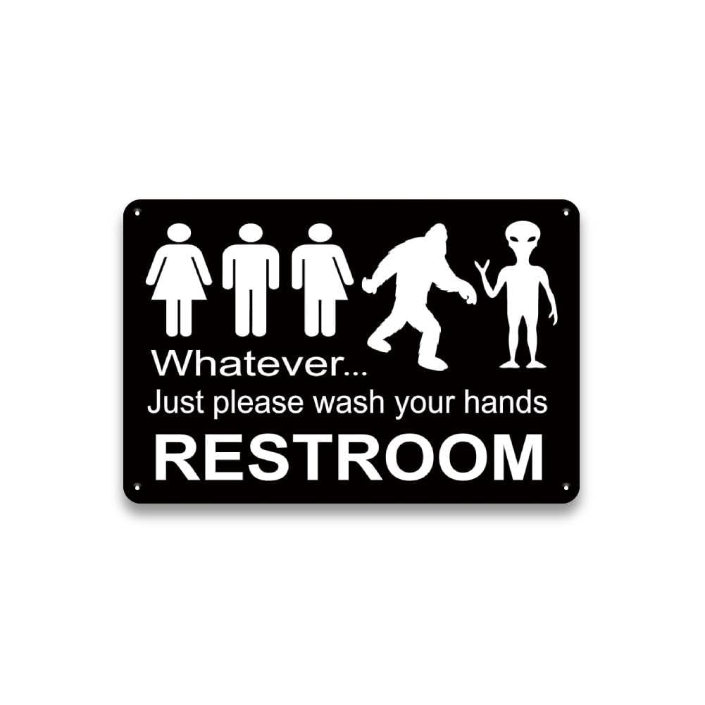 Size: 12*8 Inches Just Please Wash Your Hands Bathroom Signs - Wash ...